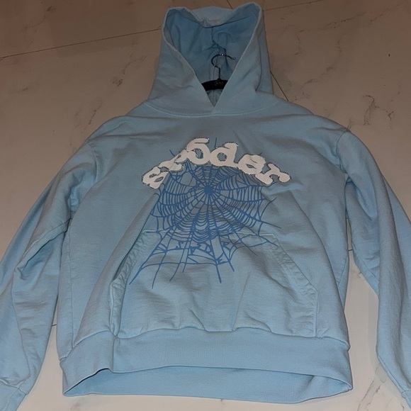 Sp5der | Shirts | Sp5der Light Blue Hoodie | Poshmark